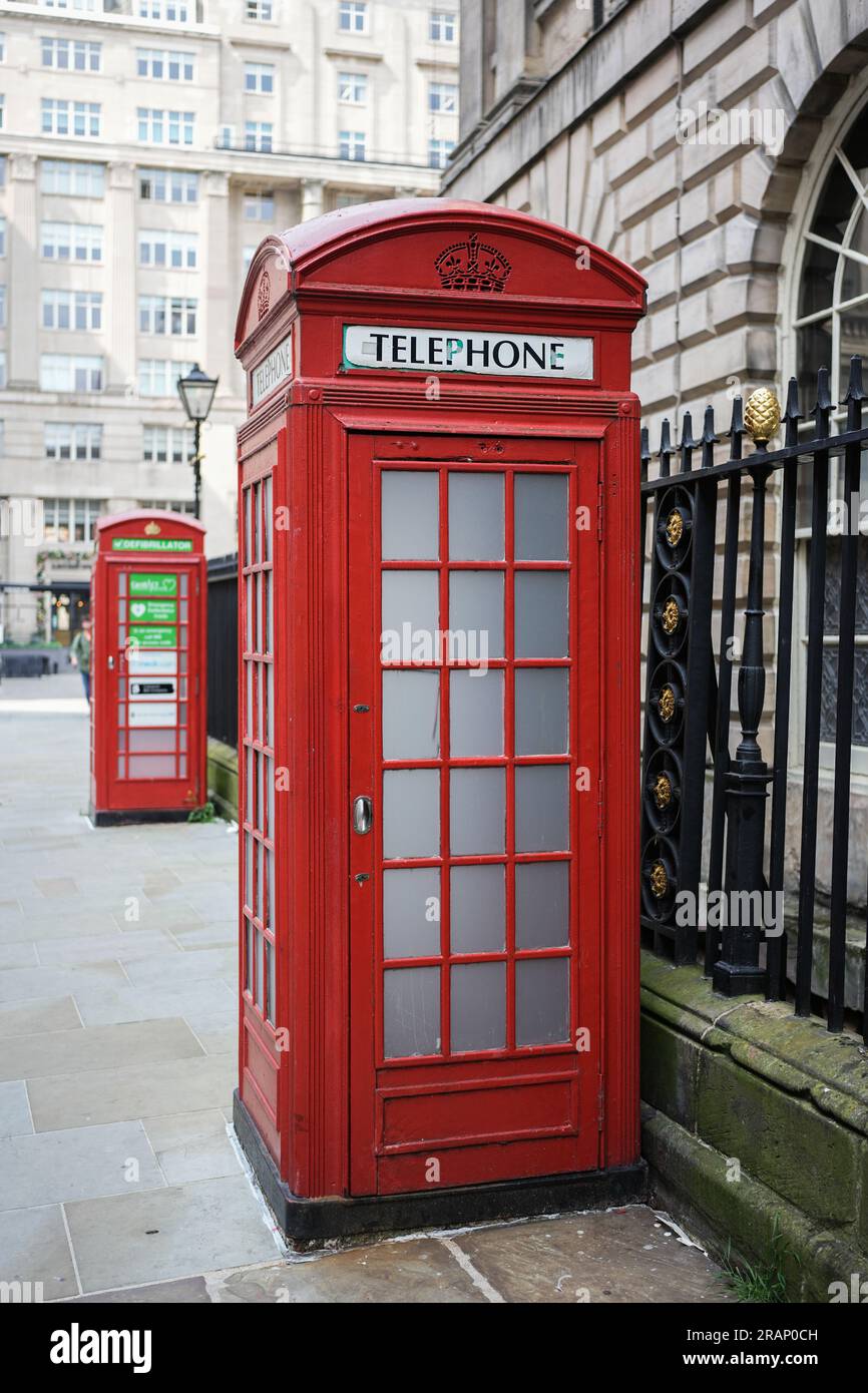 Red telephone box Liverpool Town Hall Stock Photo - Alamy