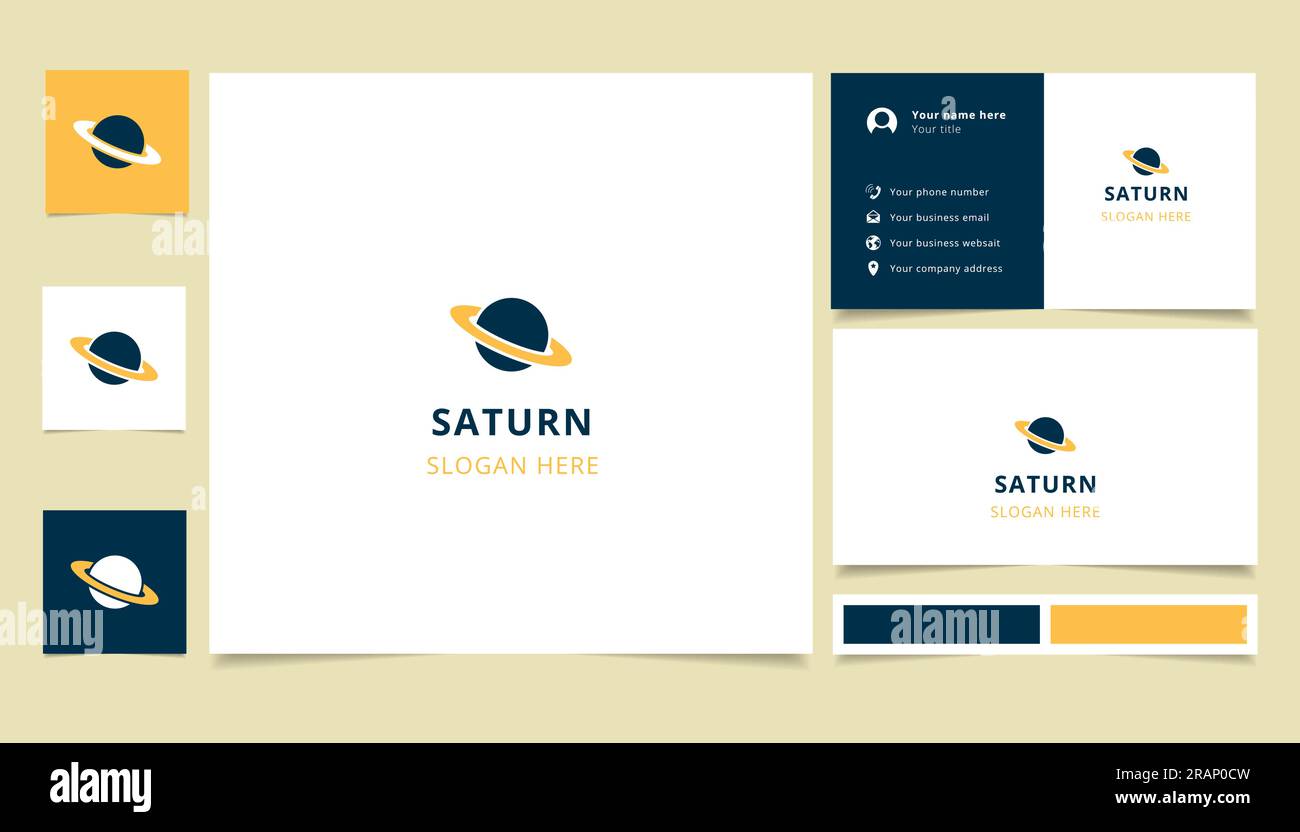Saturn logo design with editable slogan. Branding book and business ...