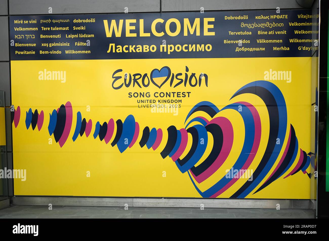 Eurovision Song Contest 2023 sign in Central Station Liverpool Stock ...