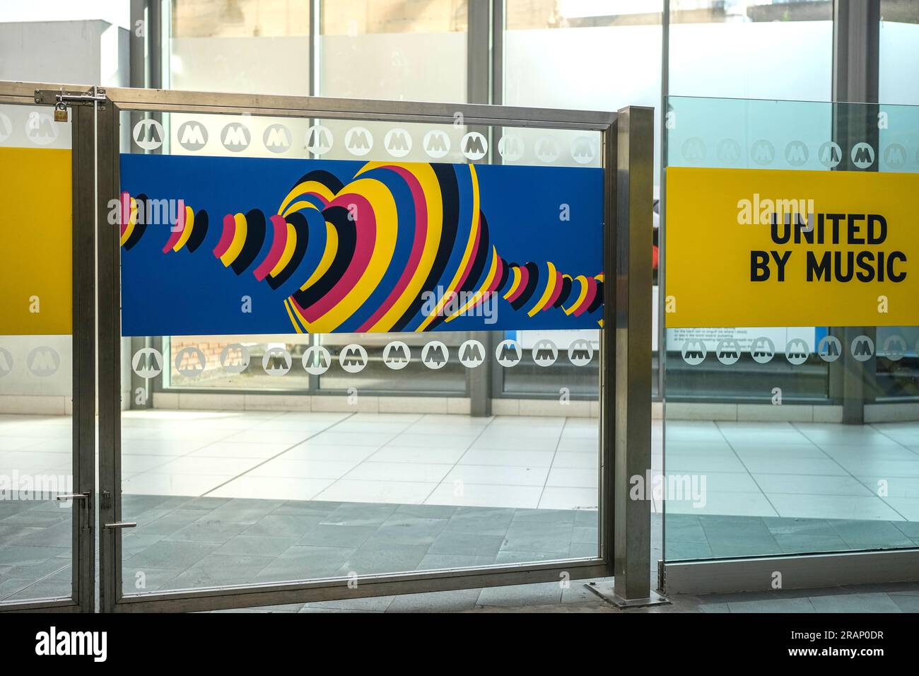 Eurovision Song Contest 2023 sign in Central Station Liverpool Stock ...