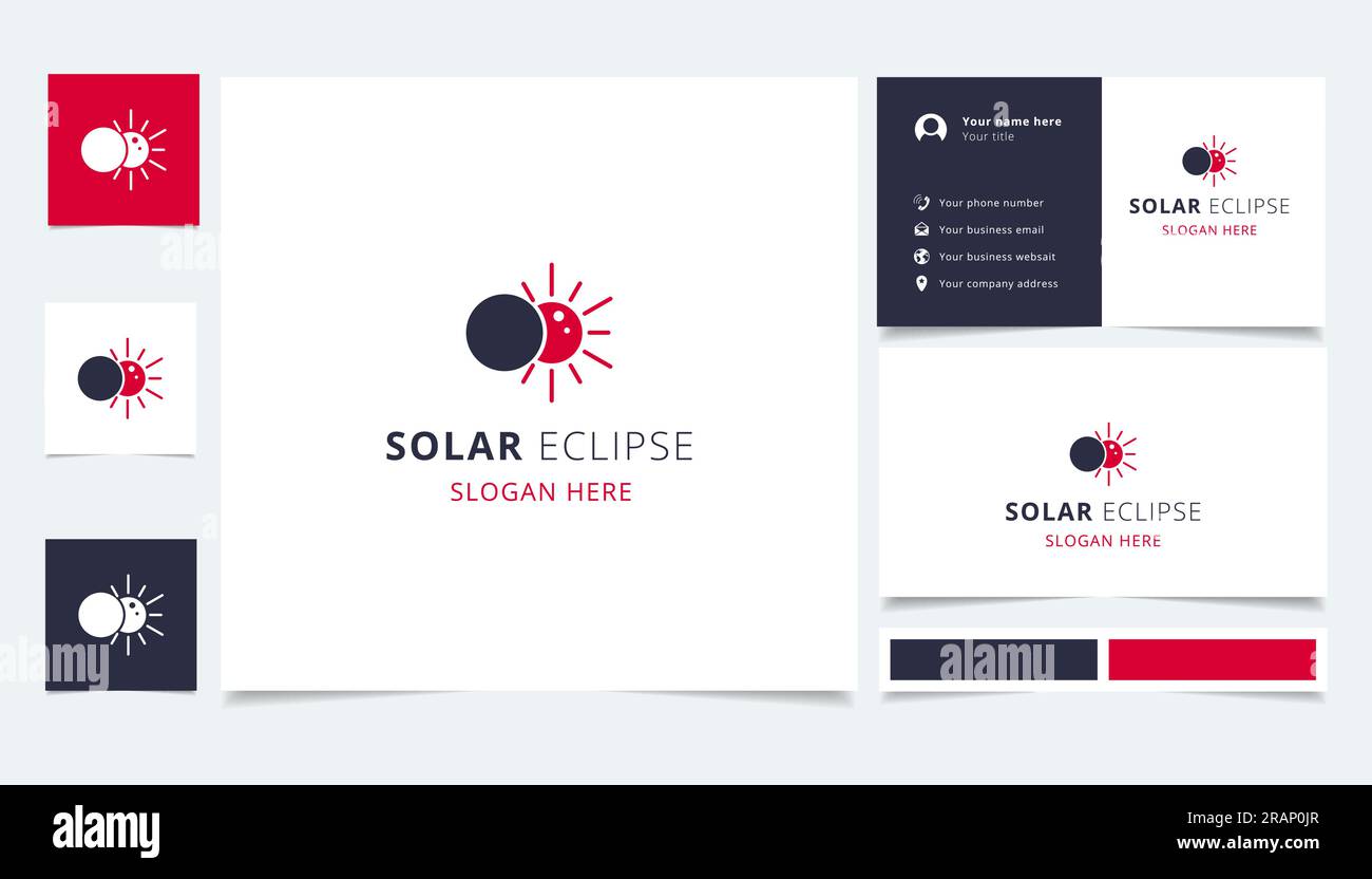 Solar eclipse logo design with editable slogan. Branding book and ...