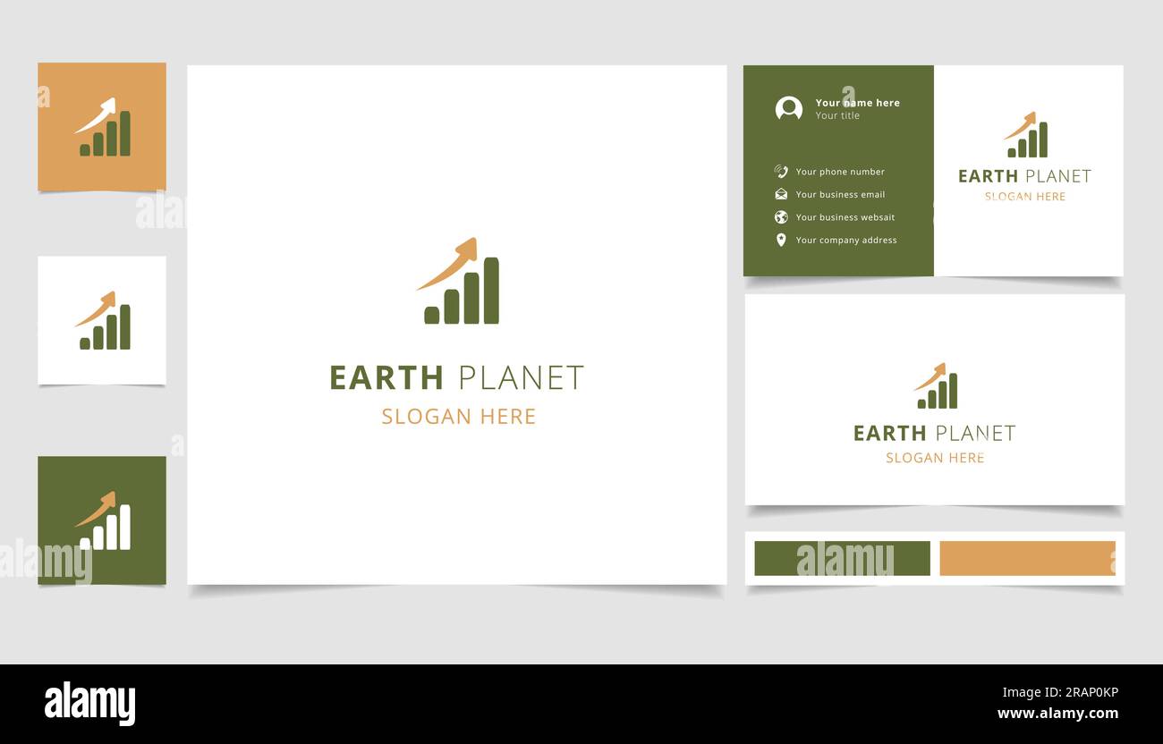 Growth logo design with editable slogan. Branding book and business ...