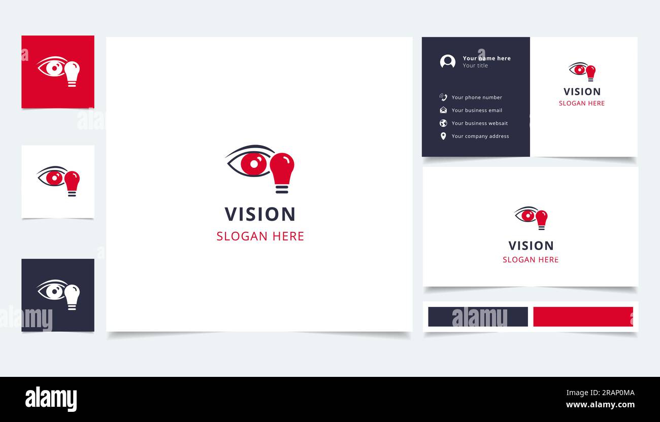 Vision logo design with editable slogan. Branding book and business ...