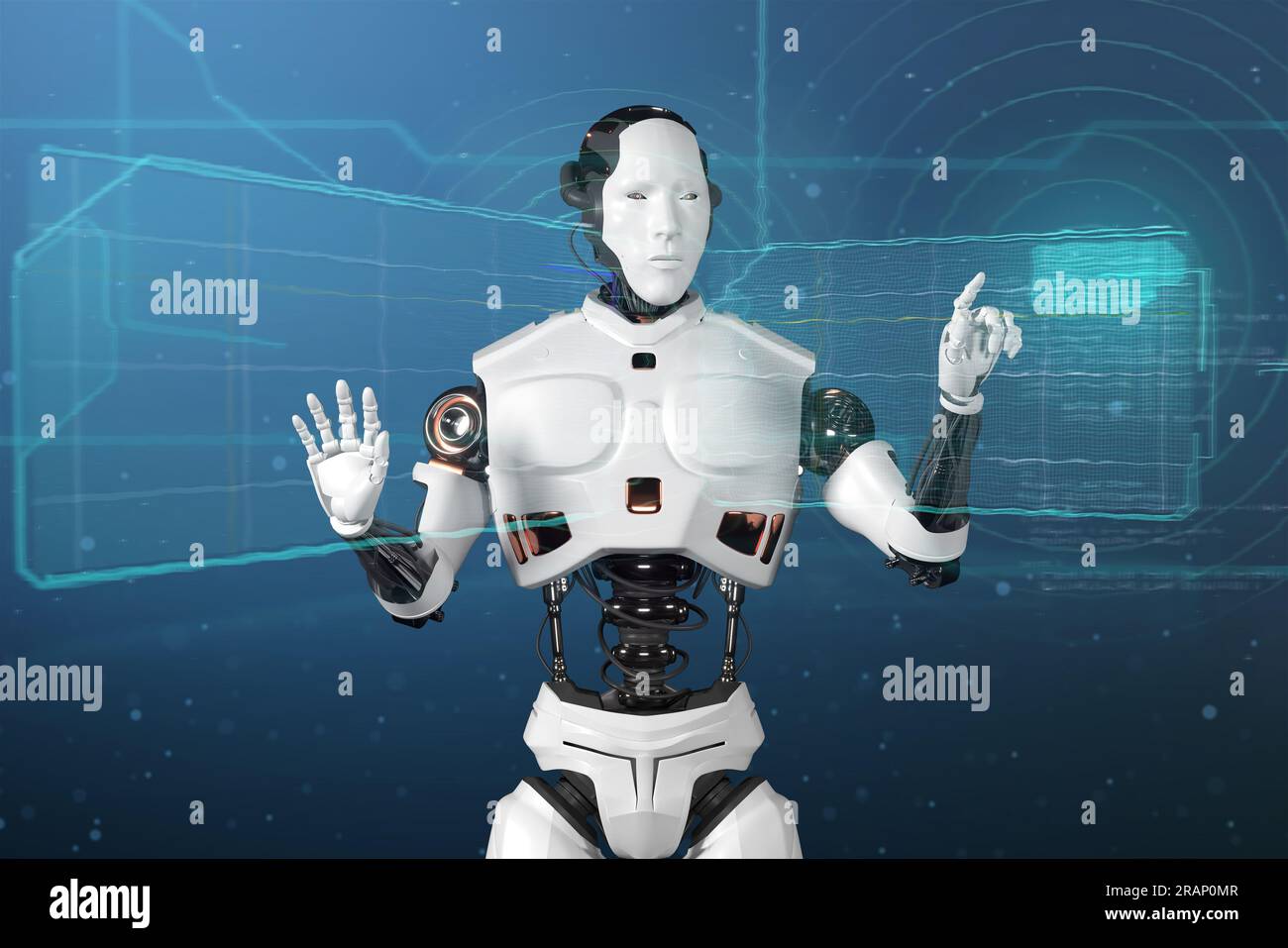 Robotics and AI for the future. 3D rendering Stock Photo - Alamy