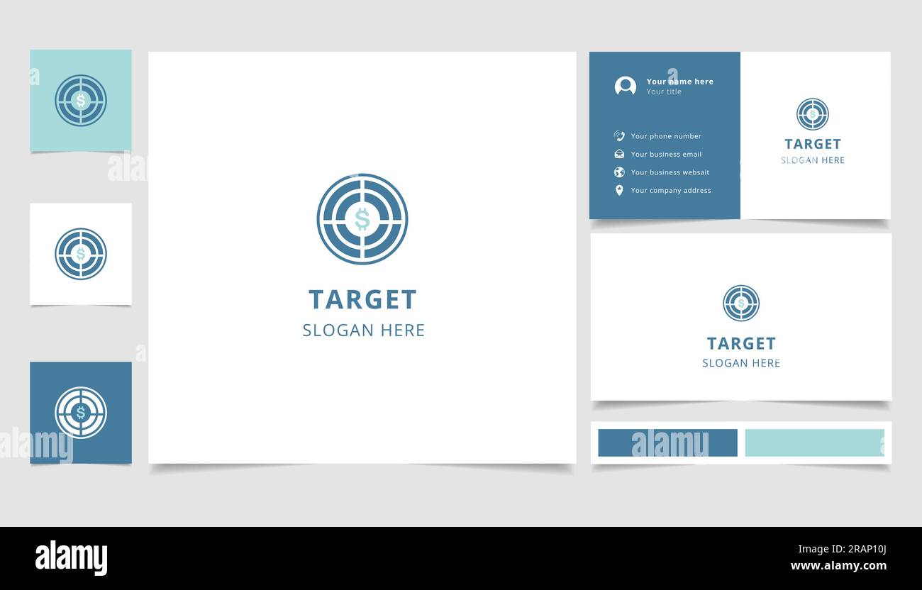 Target logo design with editable slogan. Branding book and business ...