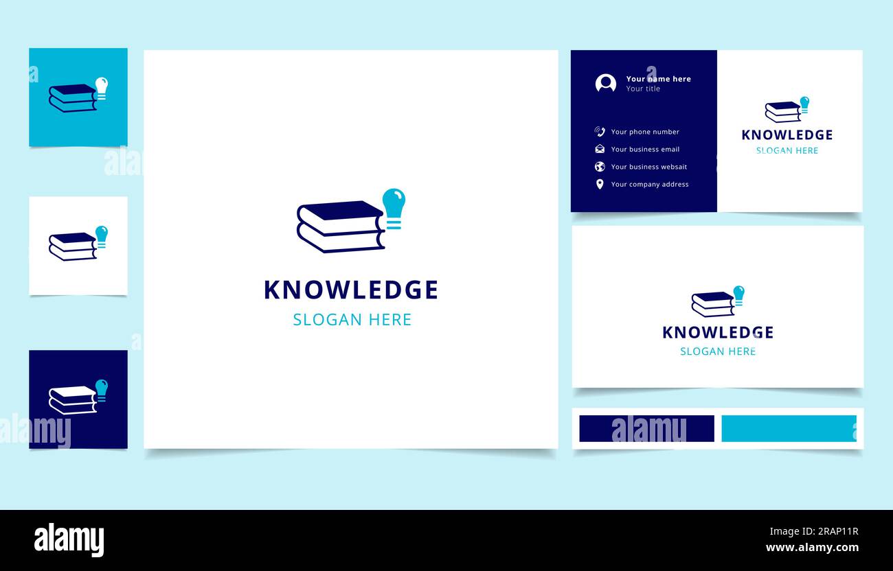 Knowledge logo design with editable slogan. Branding book and business ...