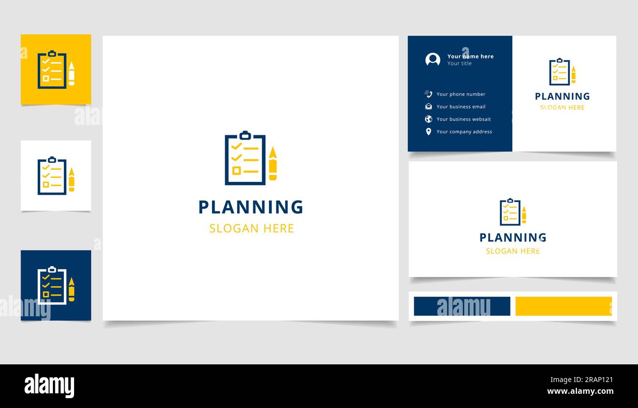 Planning logo design with editable slogan. Branding book and business ...