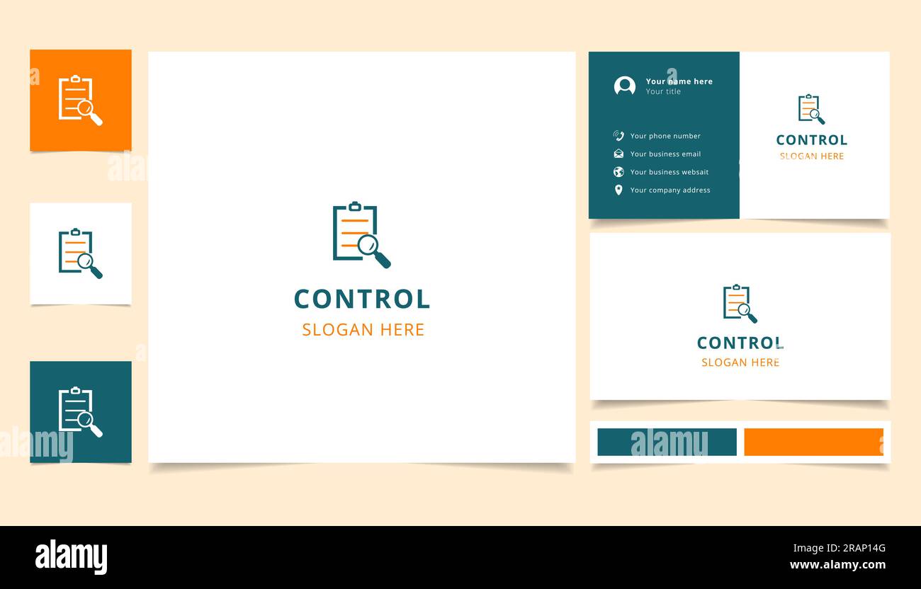 Control logo design with editable slogan. Branding book and business ...