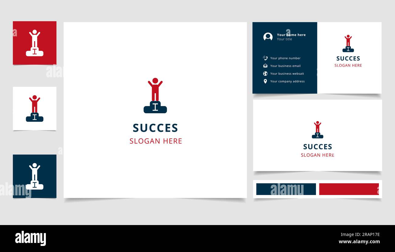 Success logo design with editable slogan. Branding book and business ...