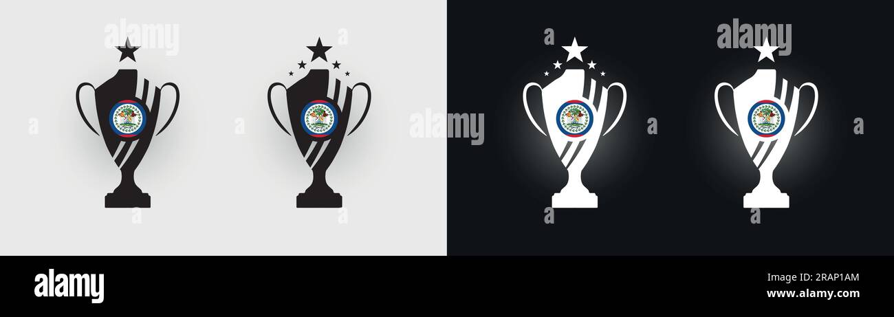 Belize trophy pokal cup football champion vector illustration Stock ...