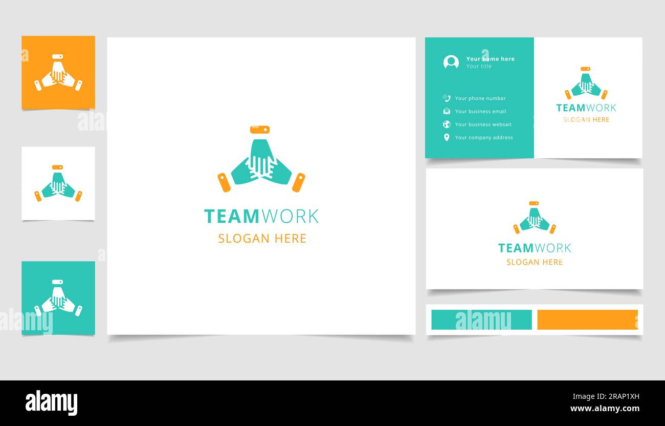 Teamwork logo design with editable slogan. Branding book and business ...