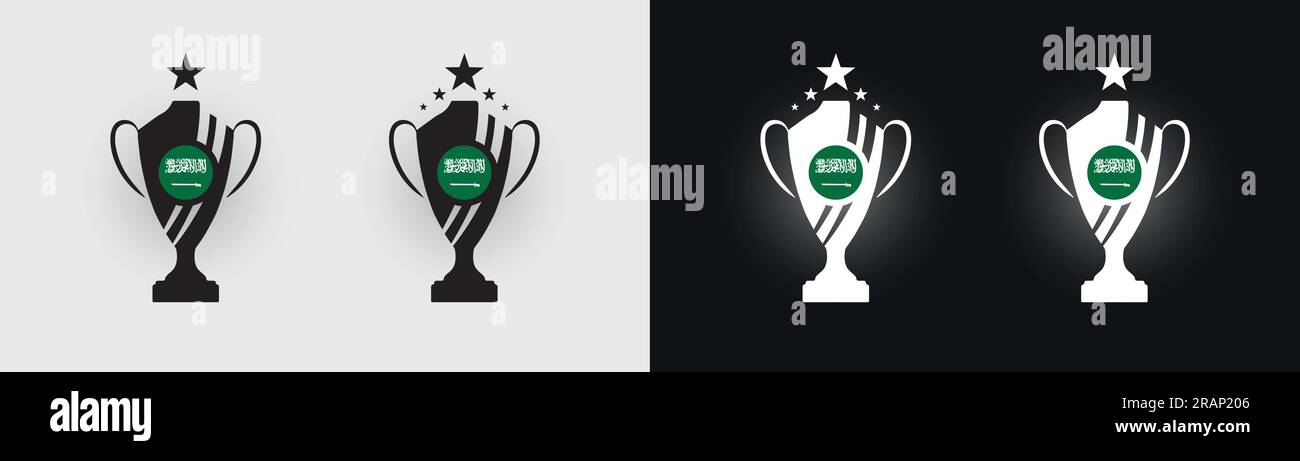 Saudi Arabia trophy pokal cup football champion vector illustration ...