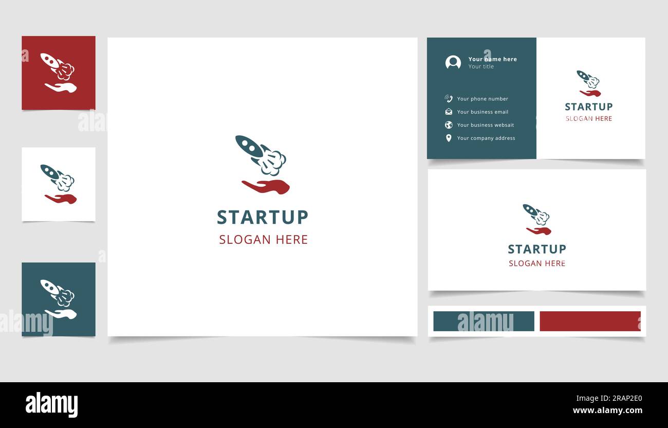 Startup logo design with editable slogan. Branding book and business ...