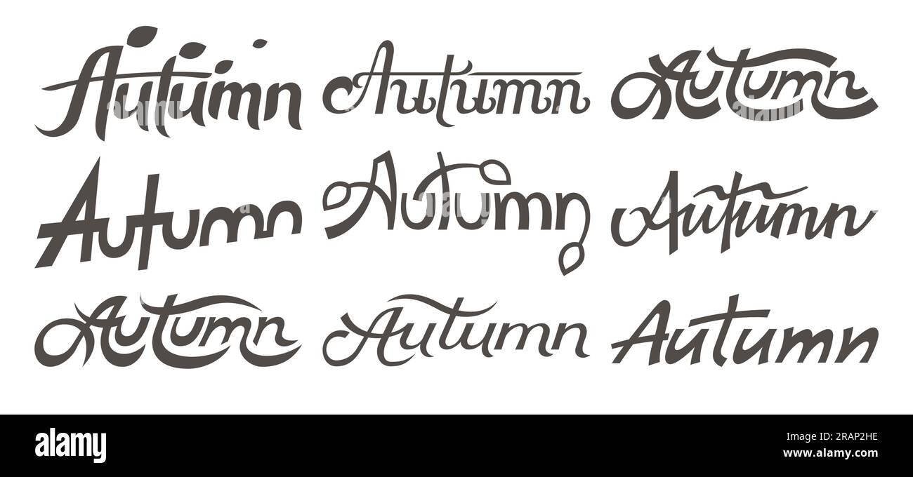 Autumn word lettering for posters and design or decoration template ...