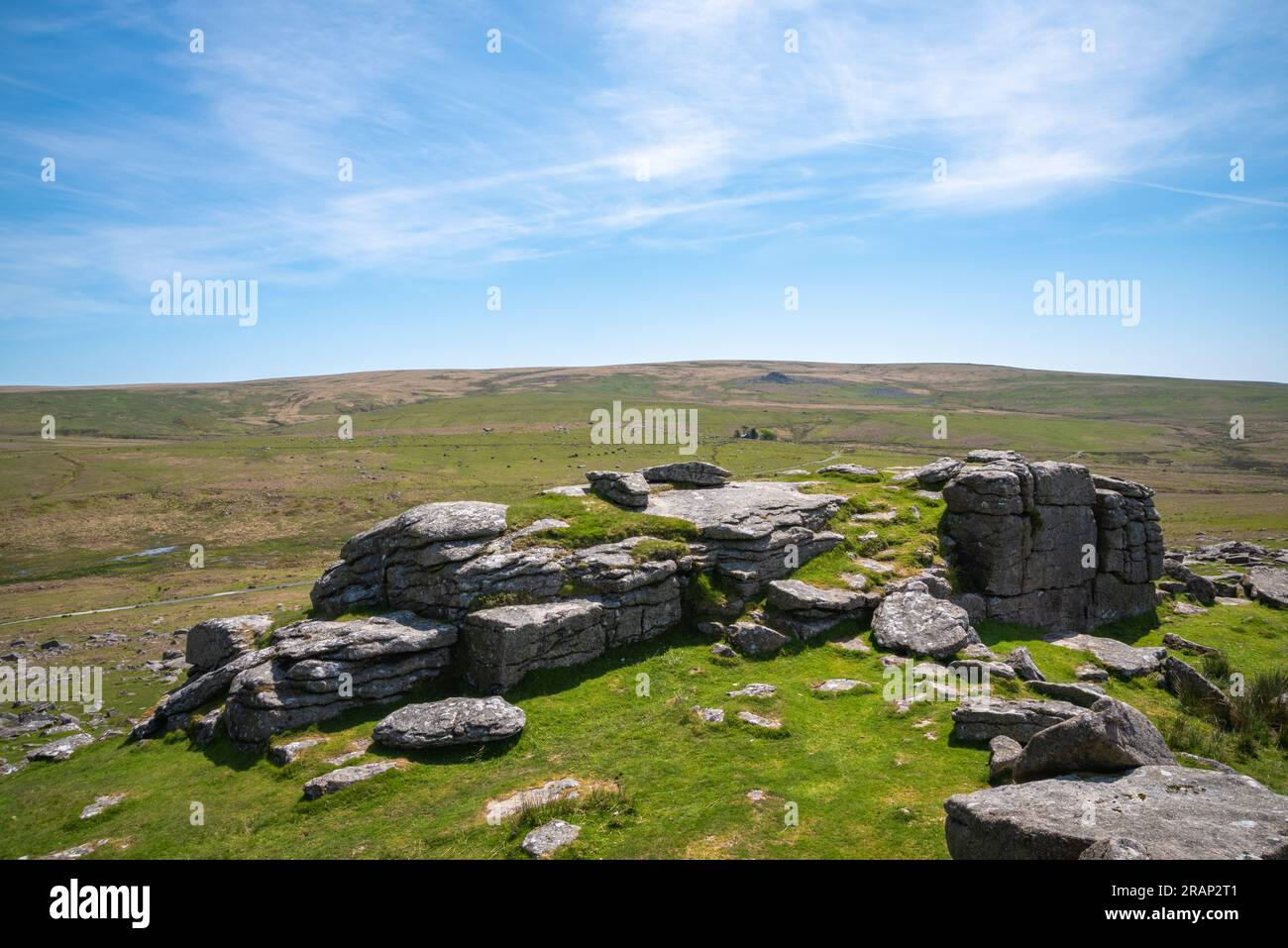 Granite tor of Dartmoor National Park in Devon, UK Stock Photo - Alamy