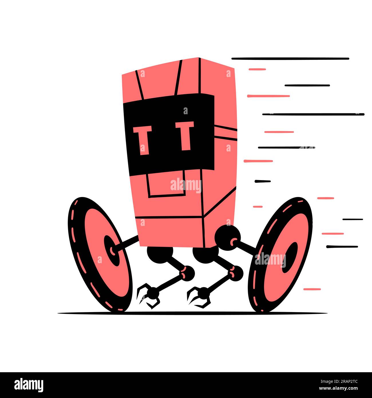 Hostile-looking robot with artificial intelligence rolls fast on wheels ...