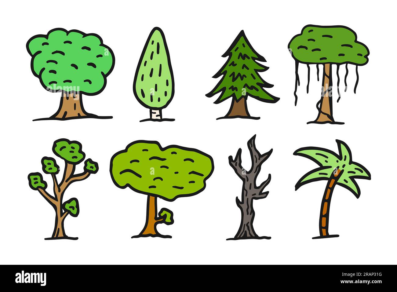 Dead Tree Drawing Green