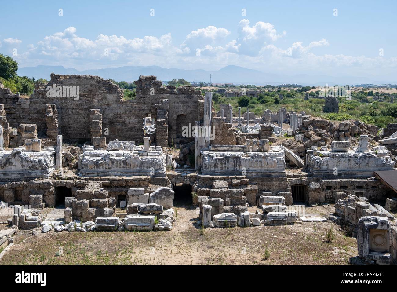 Side Ancient theatre. Turkey. Antalya. Ruins of the ancient city Side ...