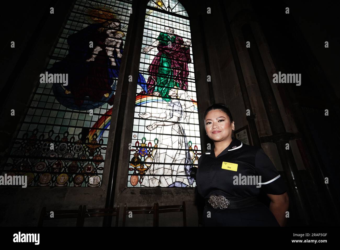 Nurse May Parsons, who administered the first Covid vaccine, poses in ...