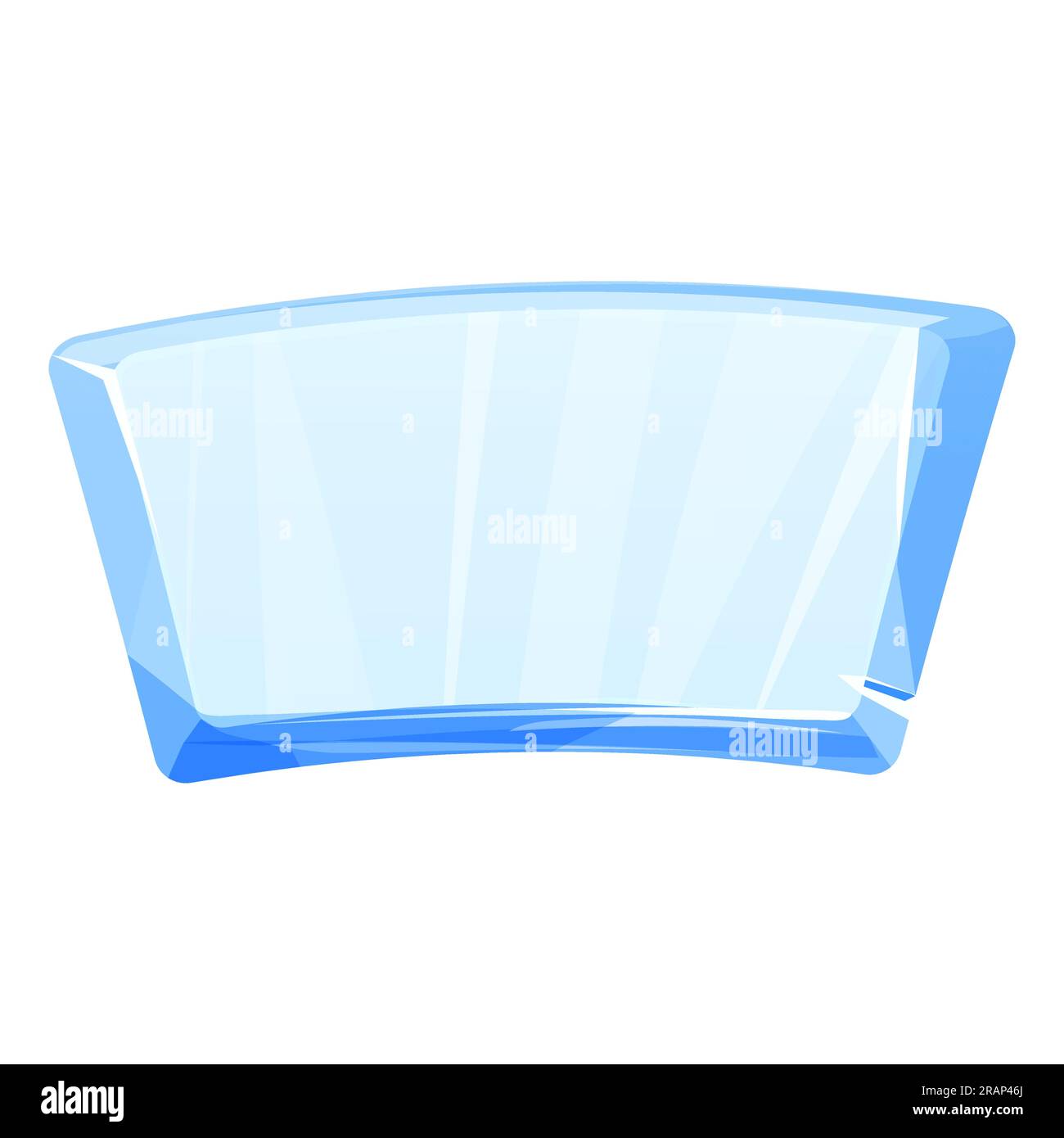 Ice button, frozen frame, level menu in cartoon style isolated on white ...