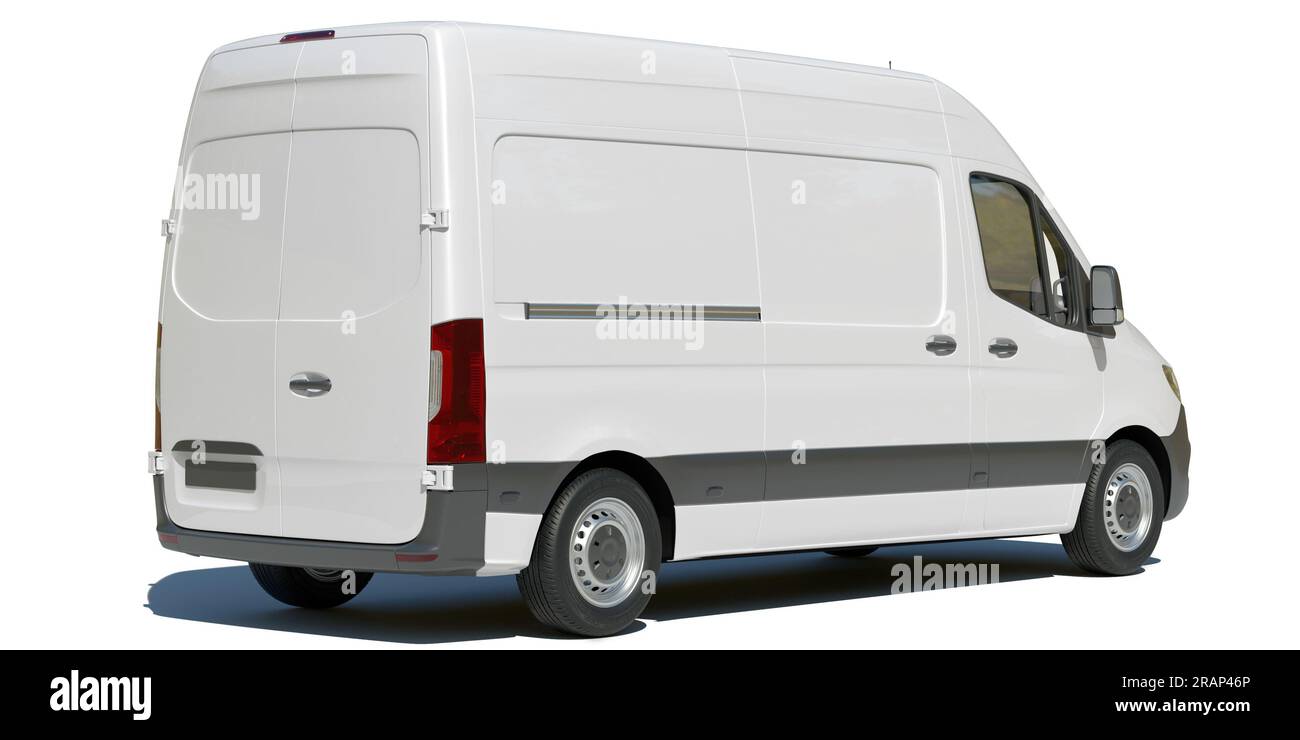 White Van on a white background Stock Photo - Alamy