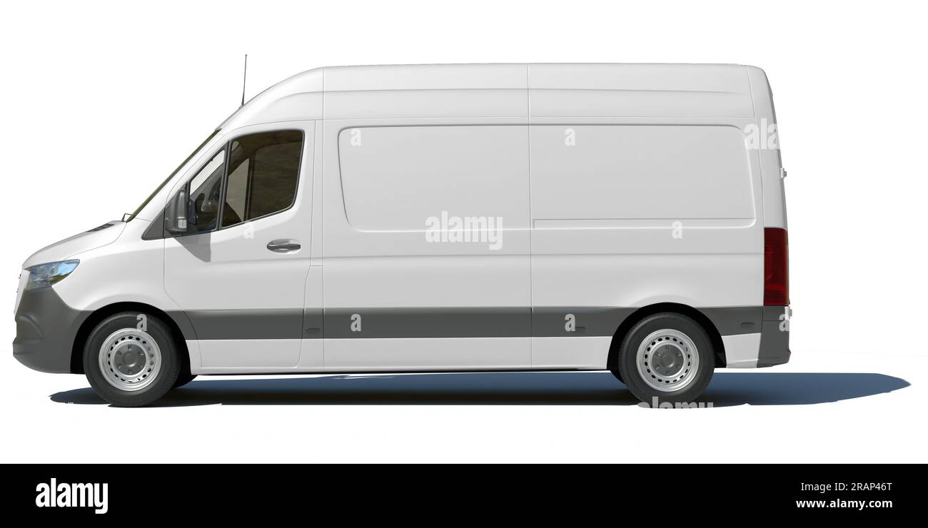 White Van on a white background Stock Photo - Alamy