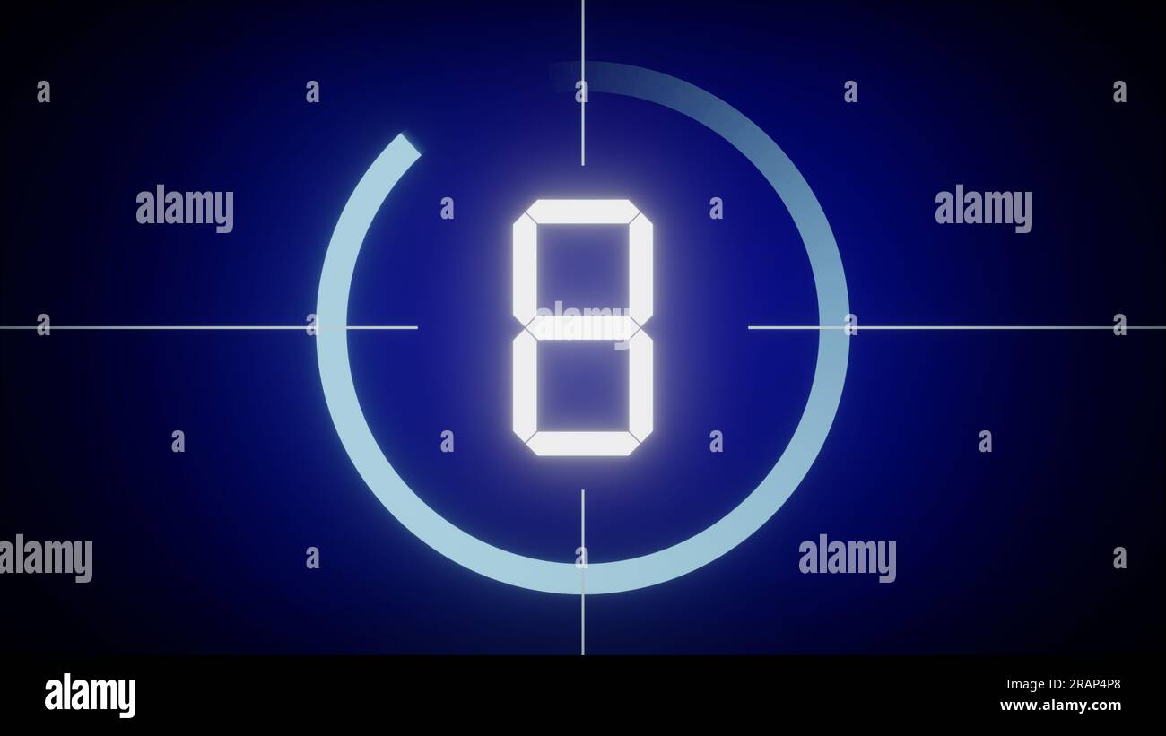 8 - number and circle on blue background Stock Photo - Alamy