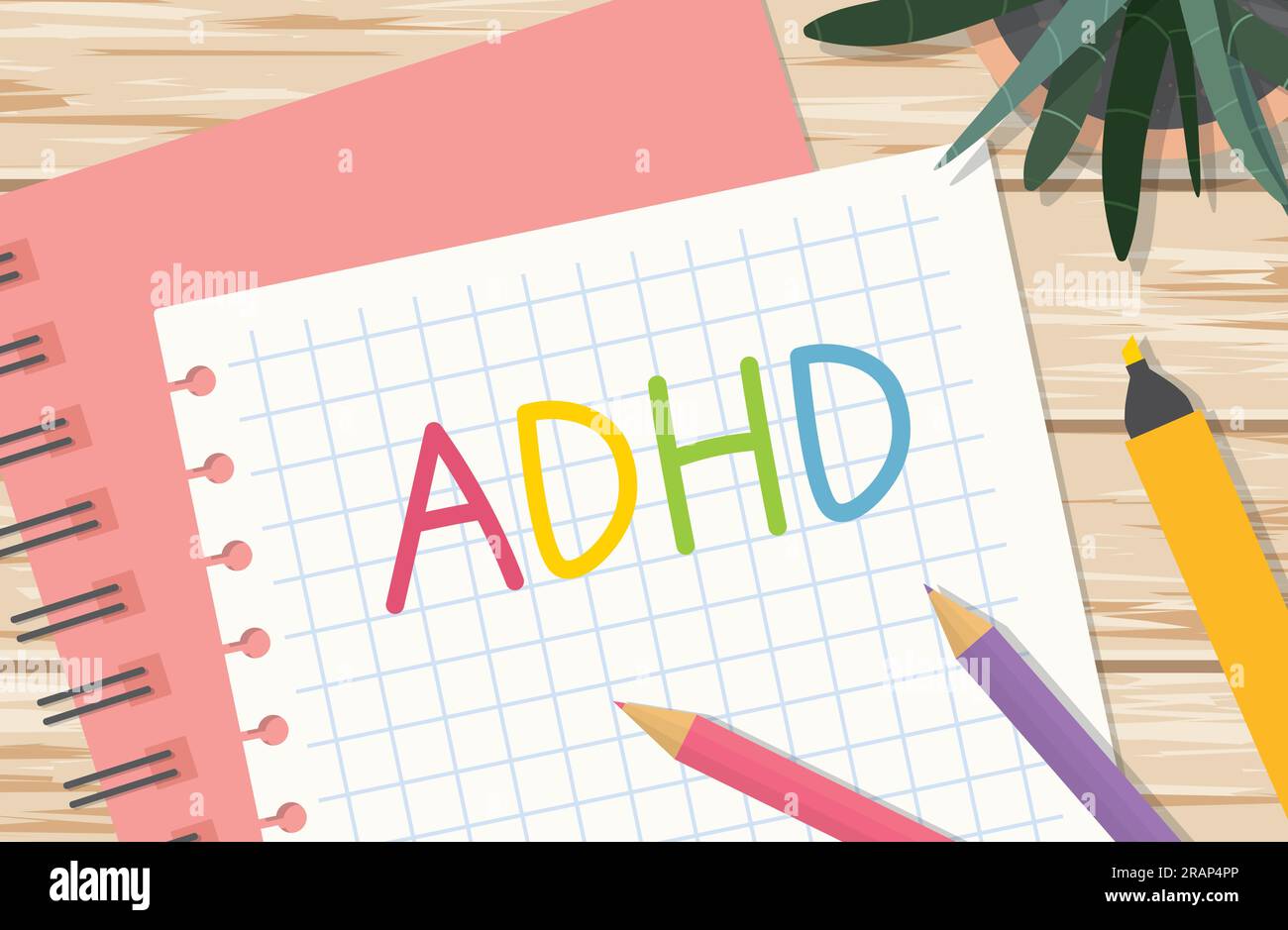 ADHD (Attention Deficit Hyperactivity Disorder) written written on the ...