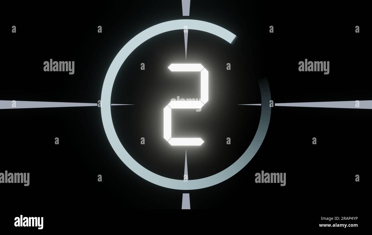 2 - number and circle on black background Stock Photo - Alamy