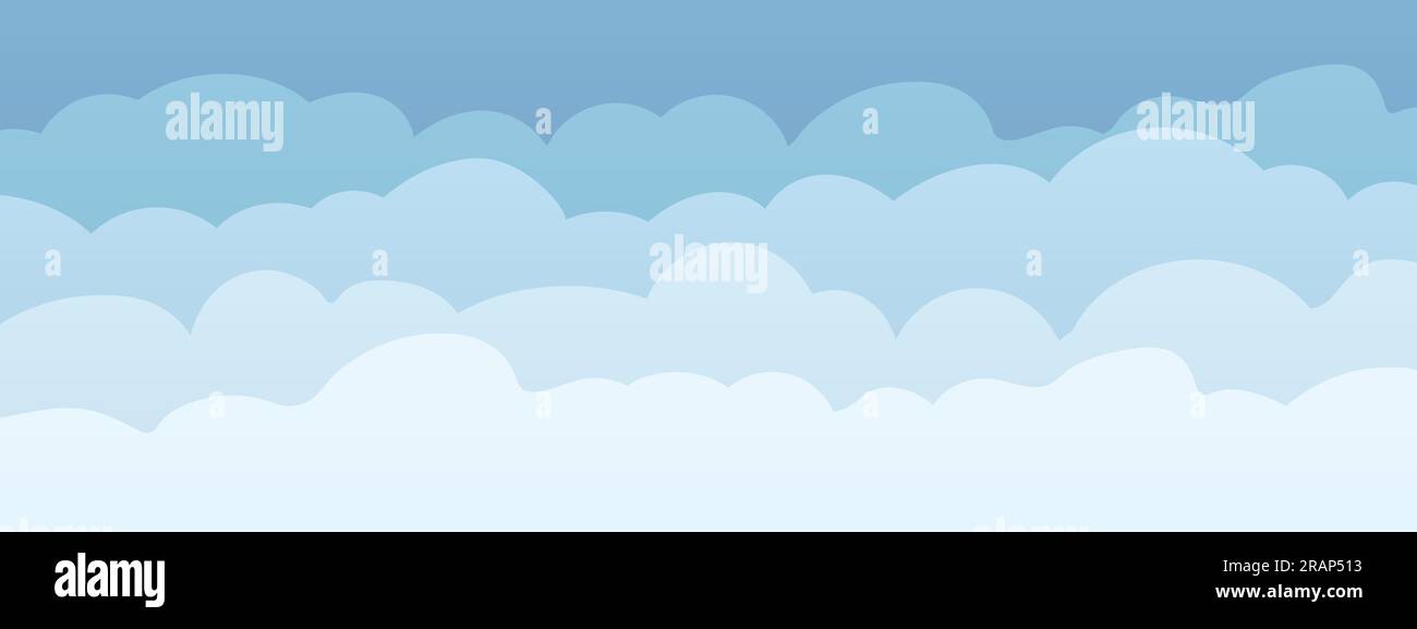 banner with layers of blue clouds - vector illustration Stock Vector ...