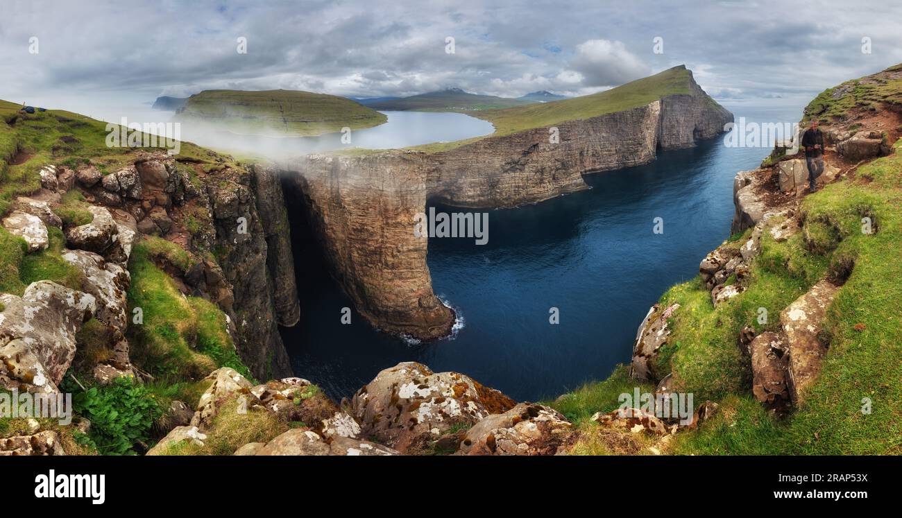 Faroe Islands landscape- Hike to the Traelanipa Slave Cliff near ...