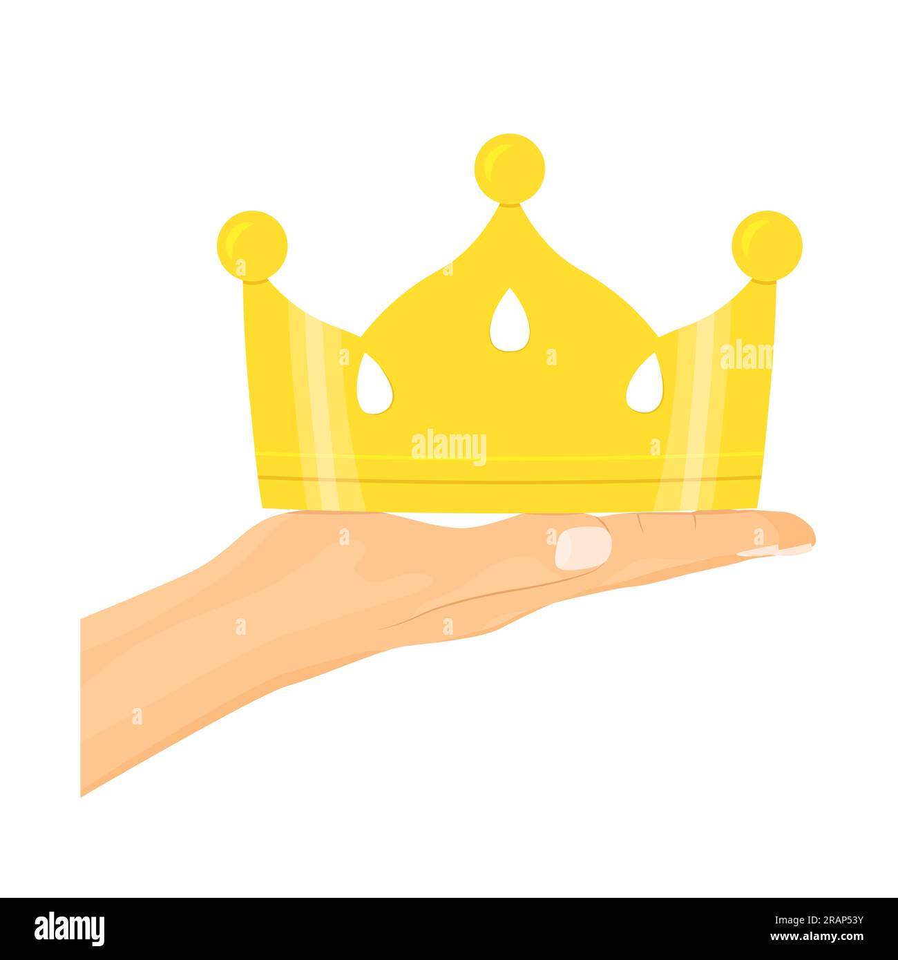 hand holding royal crown, symbol of power, glory, victory, wisdom and ...