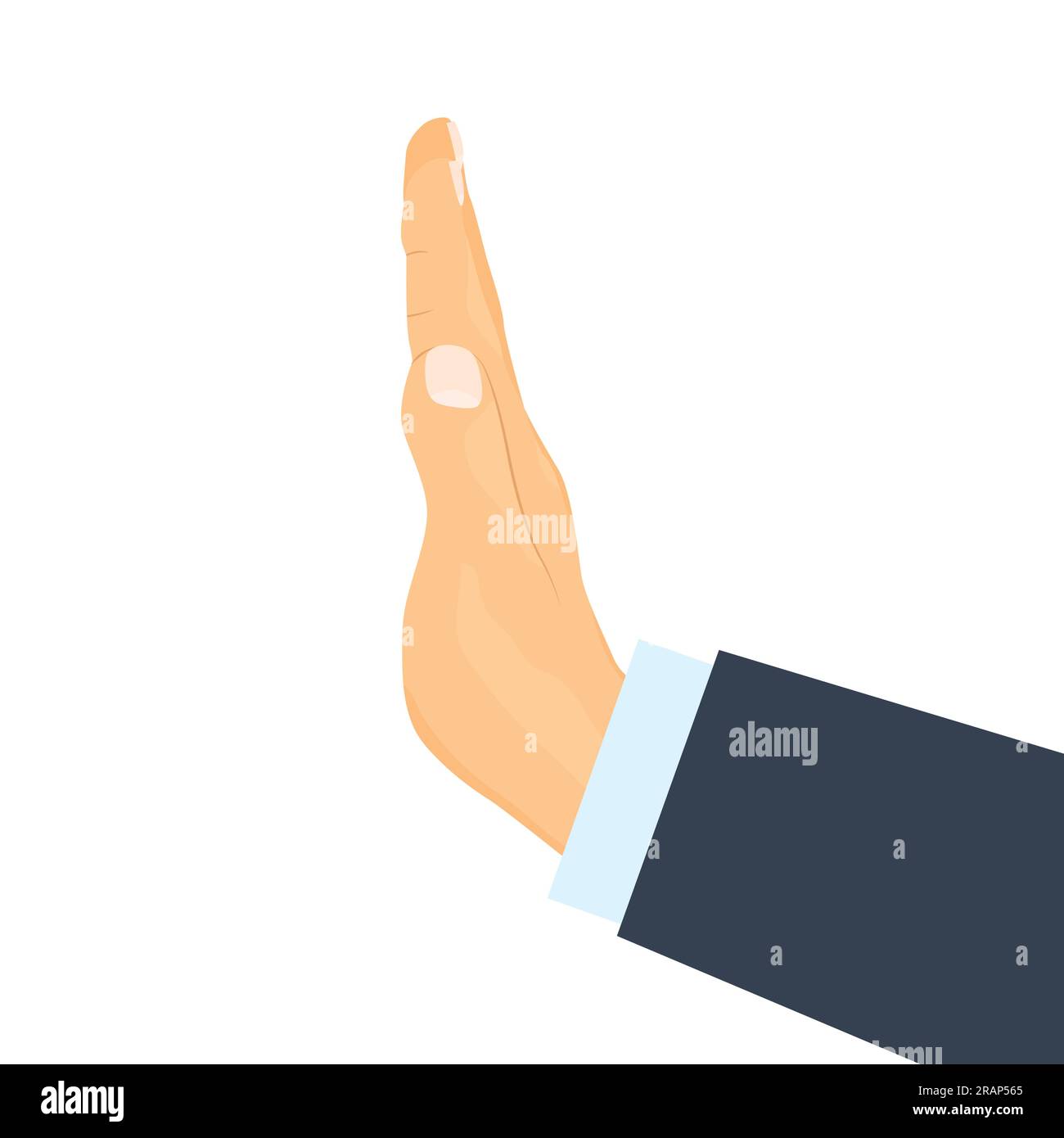 businessman hand stop gesture; no bribe, objection, breaking off ...