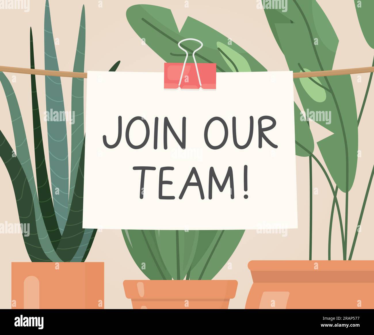 join our team written on a paper attached to the string, hiring concept ...