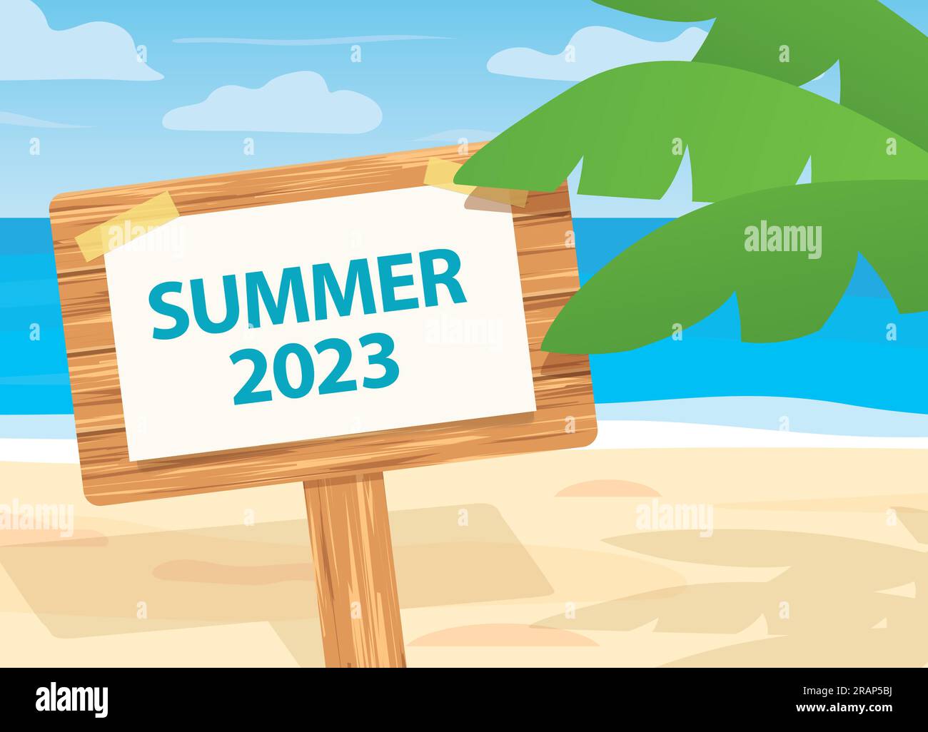 2023 summer concept, palm tree on tropical beach, summer vacation ...