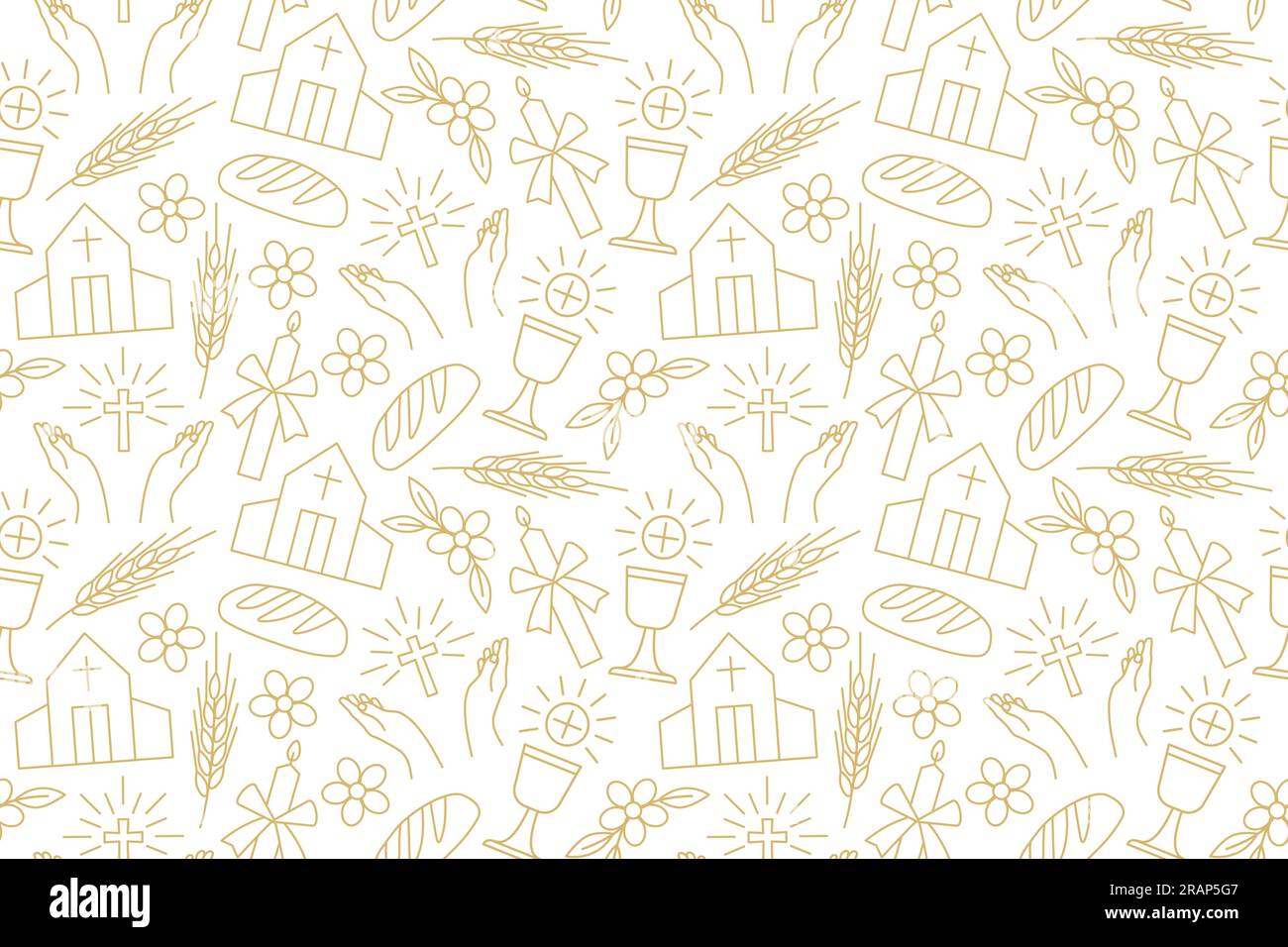 seamless pattern with christian religion icons: holy communion, chalice ...