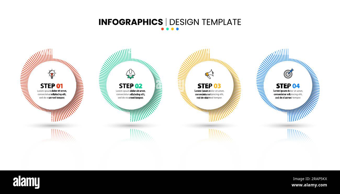 Infographic template with icons and 4 options or steps. Abstract ...
