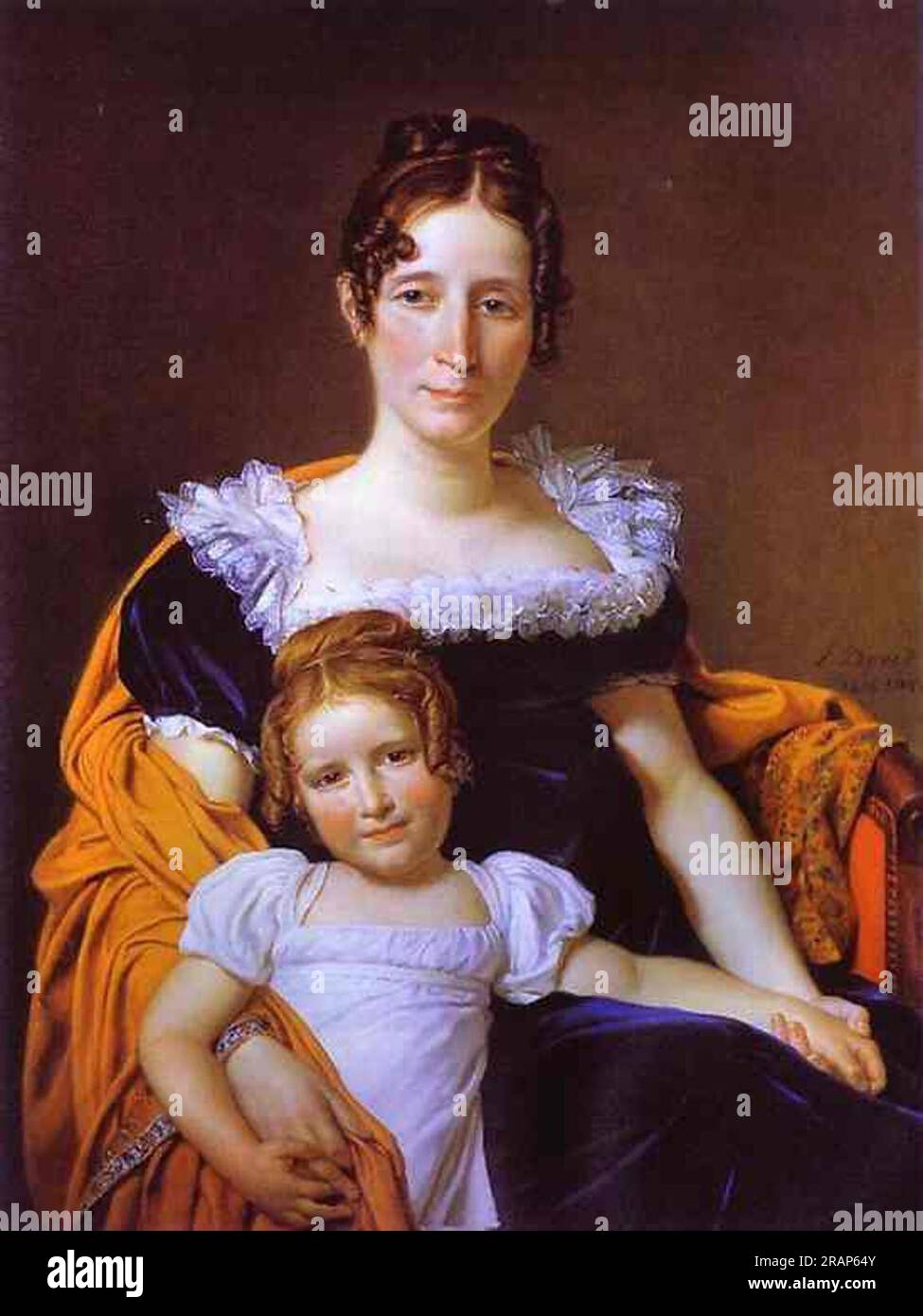 Portrait of the Countess Vilain XIIII and Her Daughter 1816 by Jacques ...