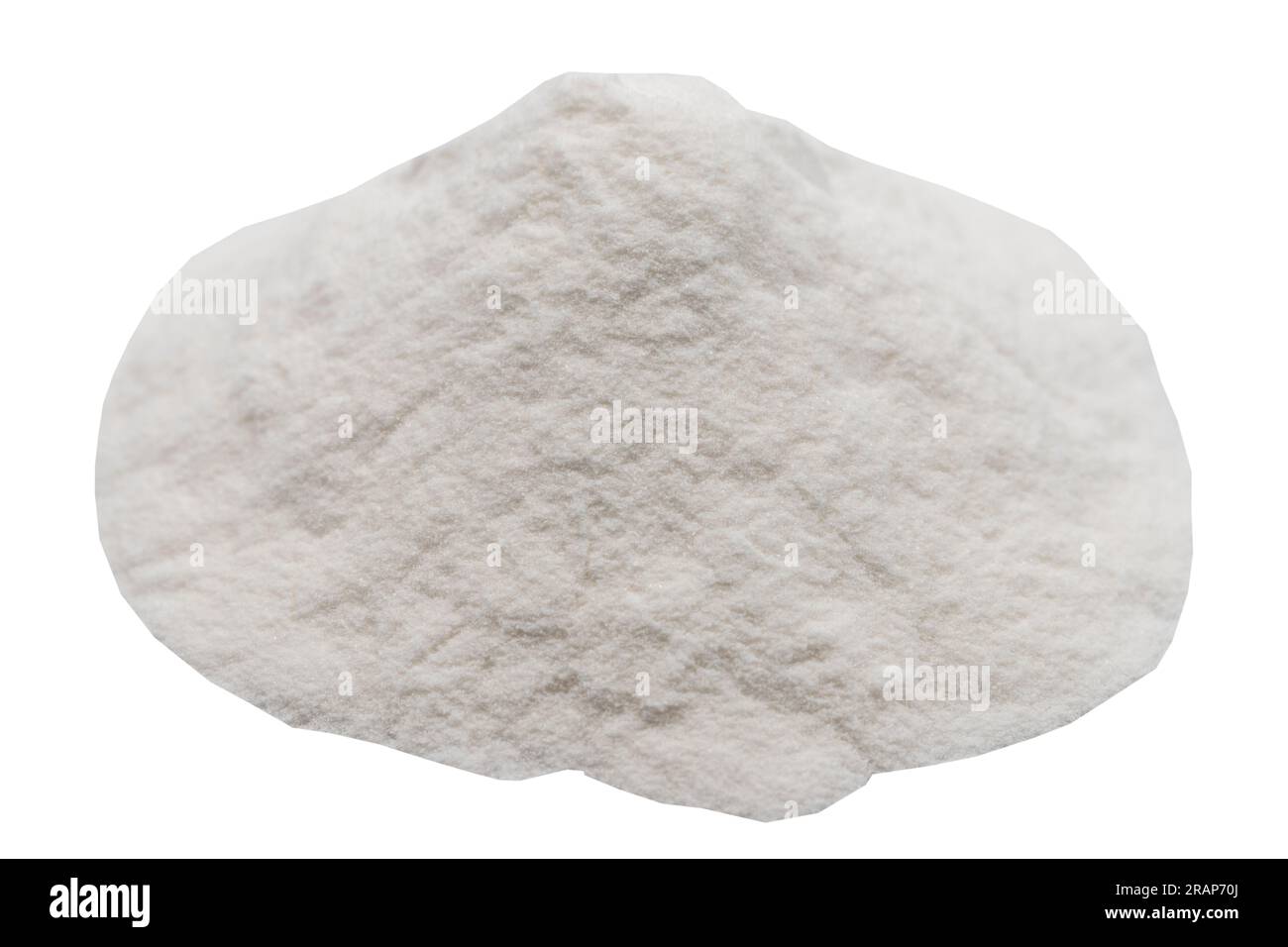 Sodium bicarbonate or baking soda isolated on white background. Pile of ...
