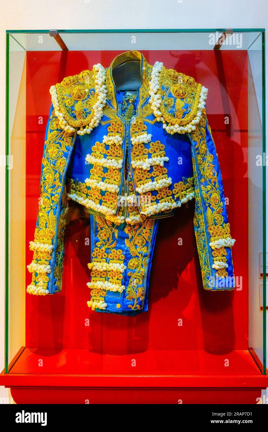 Seville, Spain - January 20, 2023: A matador clothing on display in the ...