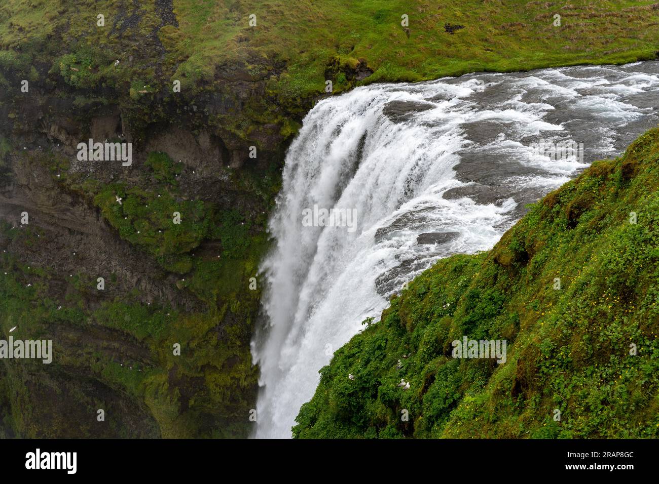 The Skogafoss Waterfall in Iceland from above Stock Photo - Alamy