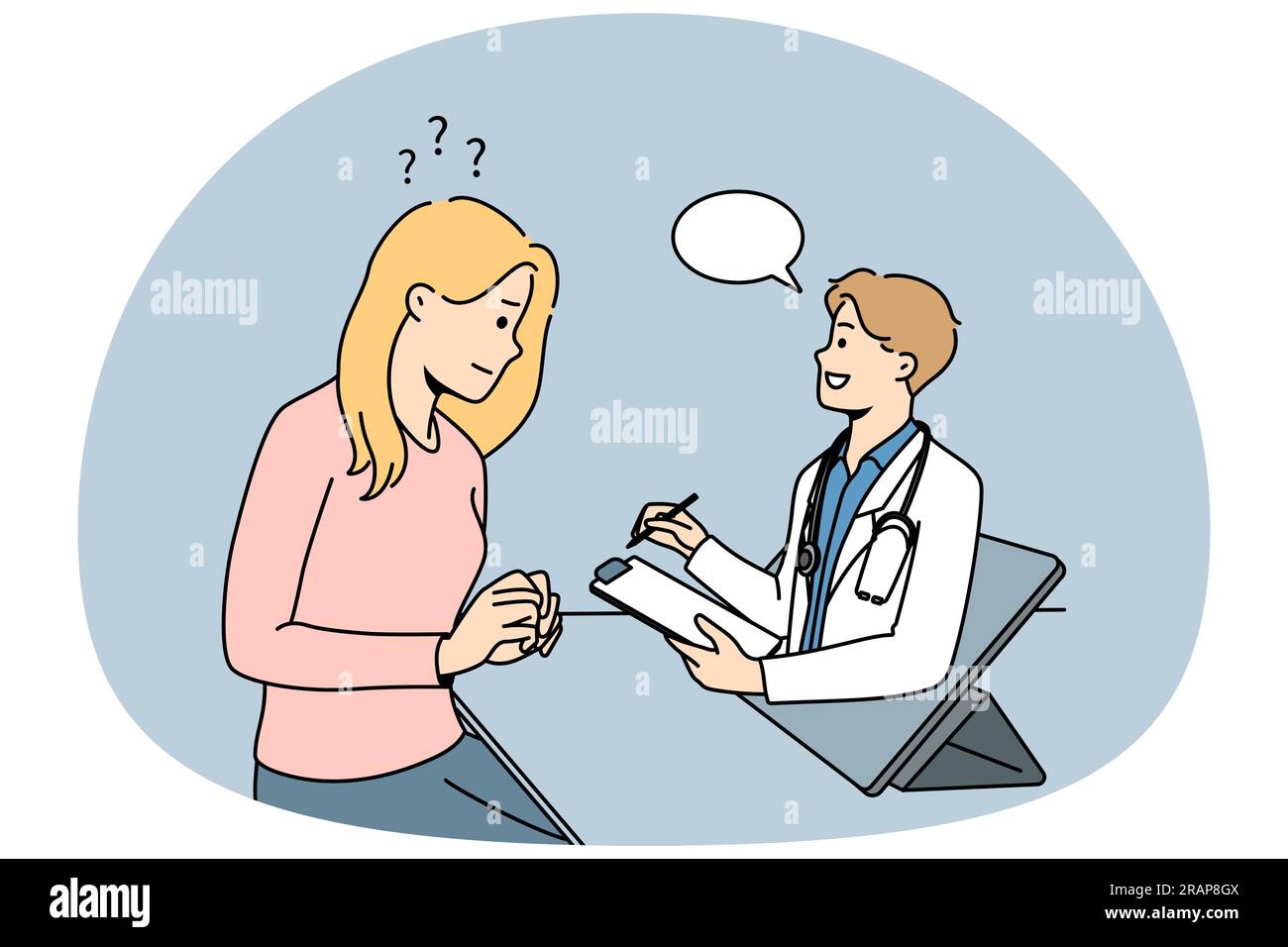 Woman having online consultation with doctor on gadget. Female patient ...