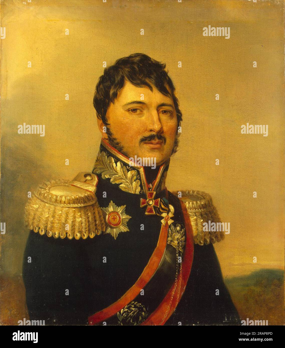 Vasily Timofeyevich Denisov, Russian Major General by George Dawe Stock ...