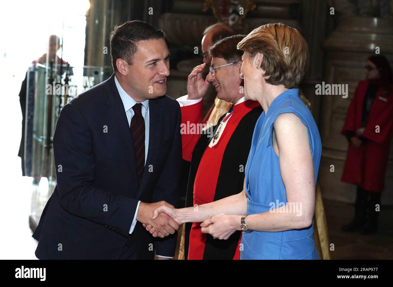 Shadow health secretary Wes Streeting speaks to Amanda Pritchard, Chief ...