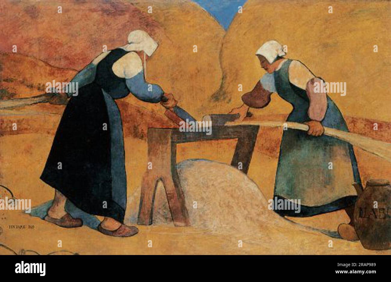 Scutching flax hi-res stock photography and images - Alamy