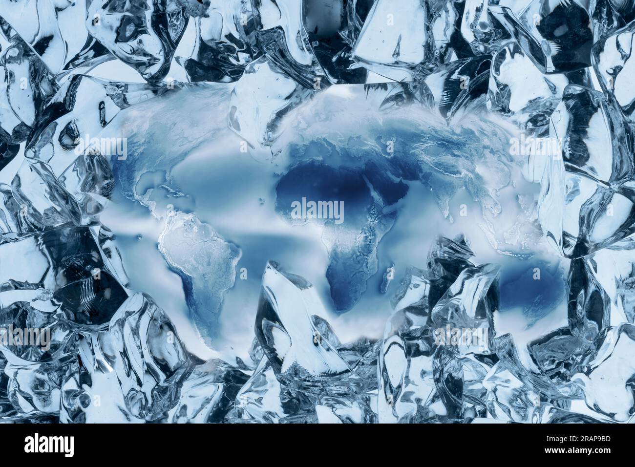 Frozen world, cooling earth in ice concept Stock Photo - Alamy