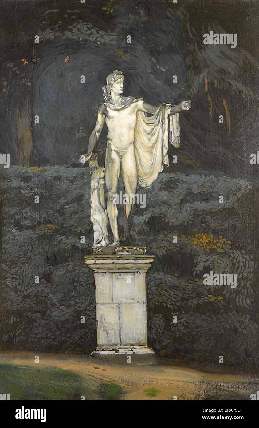 Statue D’Apollon Dans Le Parc De Versailles 1913 by Antonio de La ...
