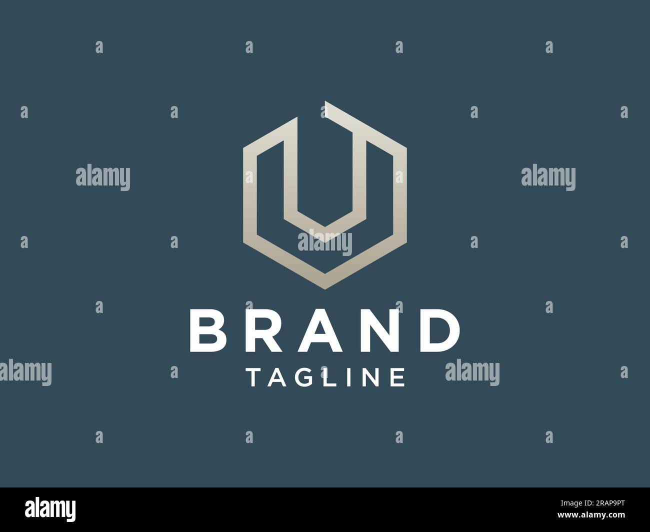 Abstract Initial Letter U Logo. Geometric Linear Style isolated on ...