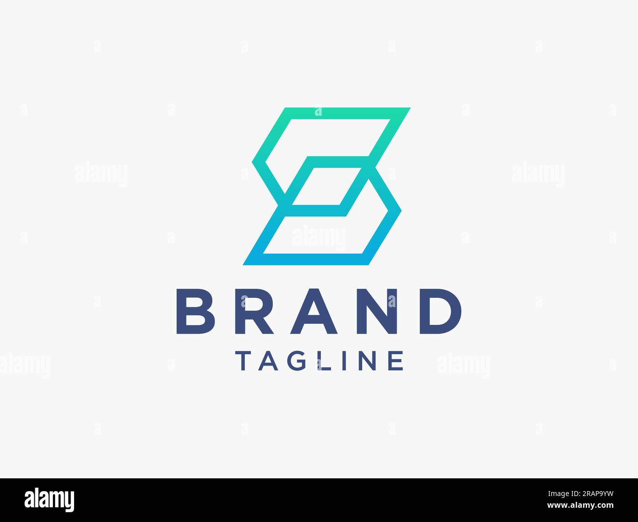 Abstract Initial Letter S Logo. Blue Style isolated on White Background ...