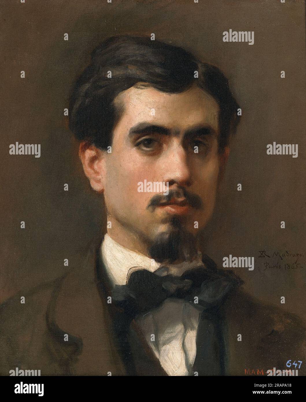 The Painter Juan Rivas Y Ortiz 1865 by Raimundo de Madrazo Stock Photo ...